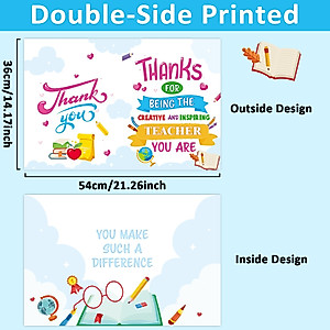Teacher Thank You Card From Student Teacher Gift Card Teacher Appreciation Jumbo Card, Greetings Teacher Thank You Card with Envelopes for Christmas Gifts Thank You Big Card Large 14 x 21.26 inch
