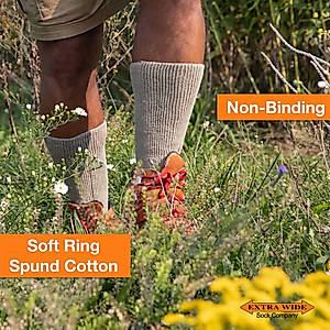 Extra Wide Comfort Fit Athletic Crew (Mid-Calf) Socks for Men and Women, For Wide Feet Pick your size, Do not size up