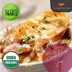 Huggiberries Organic Onion Granules 7 OZ - Pure, Natural, and Delicious Onion Powder for Soups, Veggies, Meat - Gluten-Free, Vegan, and Organic Potent - Antioxidants, Supports Heart and Cardio
