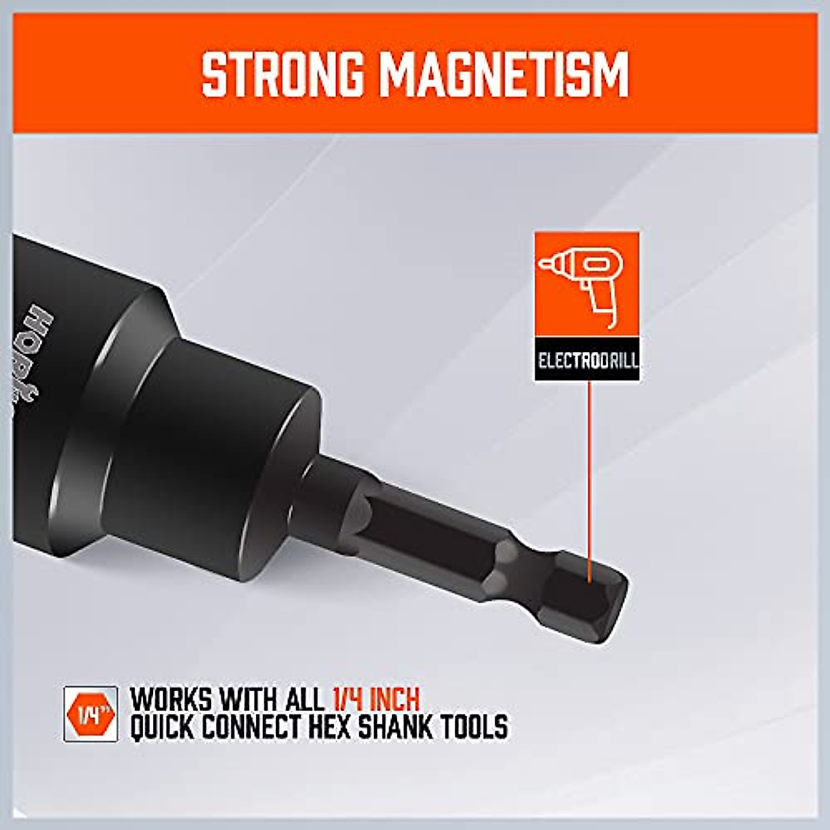 HORUSDY 2-Pieces RV Leveling Scissor Jack Socket Drill Adapter, 1/4 Inch Hex Shank, Fits 3/4 Inch or 19mm Hex Drive Jacks