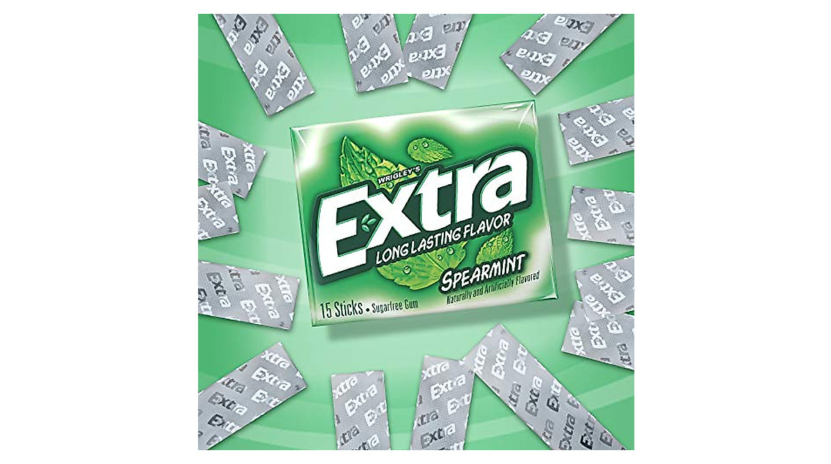 EXTRA Spearmint Sugarfree Gum - 10 Pack of 15 Sticks