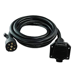 Leisure Cords 7-Way Trailer Extension Cord Wire 8 Ft - 7 Pin Connector Plug for RV Trailer, Caravan, 5th Wheel to Truck or Van - Heavy Duty & Weatherproof (8-Feet)