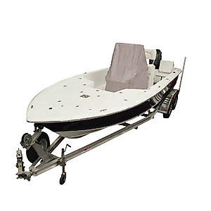 GOODSMANN 600 Denier Center Console Boat Cover Accessory Waterproof Boat Cover Weather Protection Trailerable Boat Cover Fits Models Up to 58'' Height, 45'' Length, 34'' Width 9921-0162-31