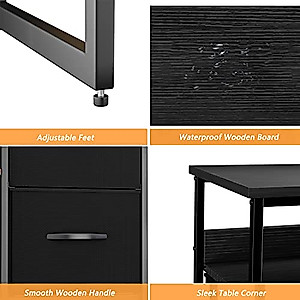 Kamiler Dresser with 8 Drawers,4-Tier Wide Chests of Drawers,Tall Storage Organizer Tower Unit for Bedroom,Living Room,Hallway,Closets - Sturdy Steel Frame,Wood Top, Easy Pull Fabric Bins(Black)