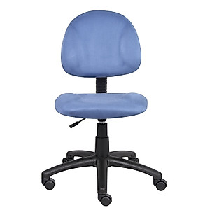 Boss Office Products Perfect Posture Delux Microfiber Task Chair without Arms in Blue, 250 lb.