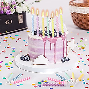 IBLESSU 36-Count Rainbow Spiral Birthday Candles, Long Birthday Candles Colorful Cake Candles Decoration Birthday, Anniversary, Wedding, Party Candles