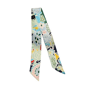 JERLA 100% Mulberry silk Scarf Head Hair Ribbon Handbag Handle wrap Tie Bundle Scarf Neckerchief Scarf for women