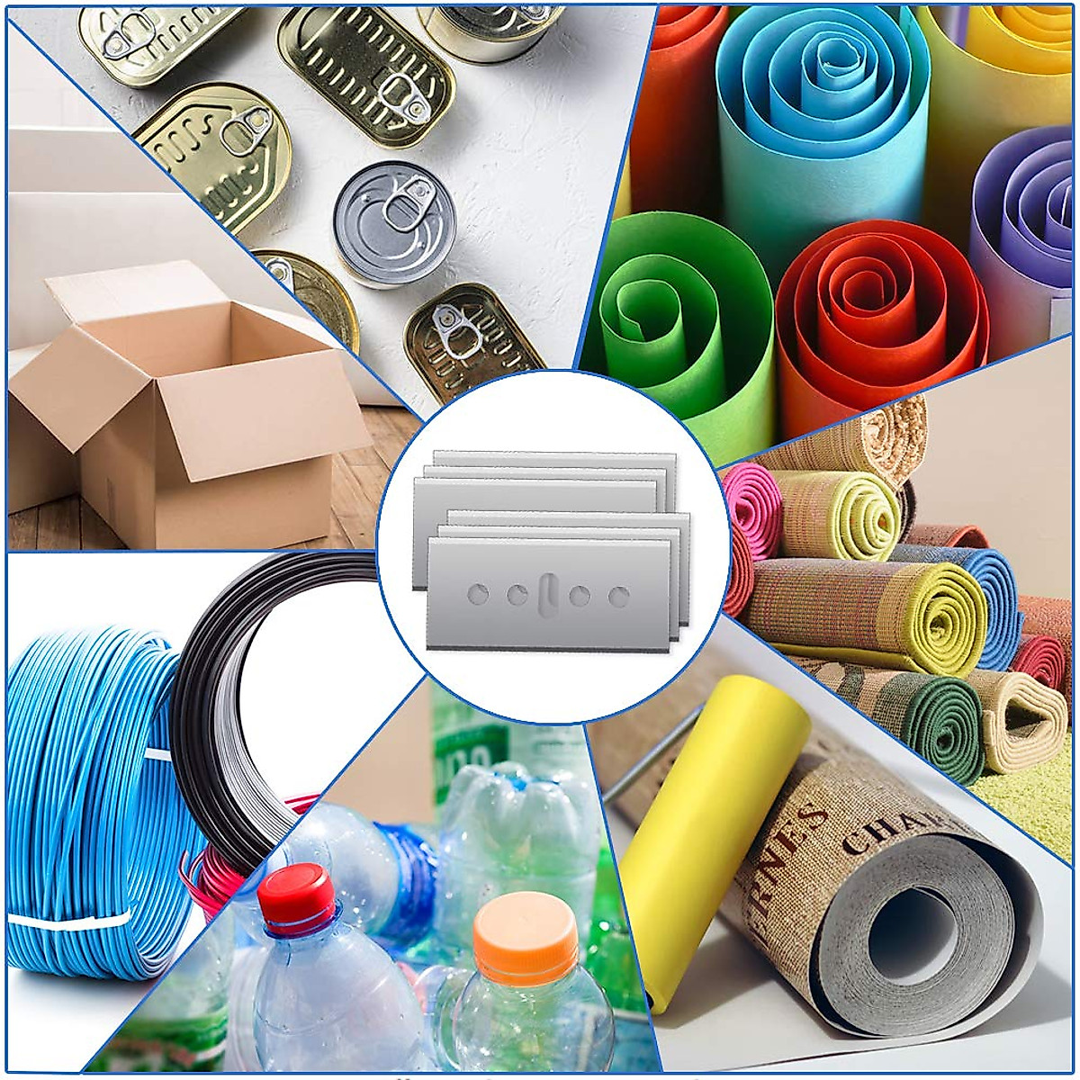 UCEC Utility Knife Blades, 10Pcs Box Cutter Replacement Blades for UCEC Utility Knives with Storage Box