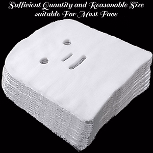 Leelosp 100 Pieces Gauze Mask Large Precut Gauze Face Masks Soft Pads White Net Natural Spa Skin Paper Sheet for Home Beauty Salon DIY Mesh Face Care Beauty Salons