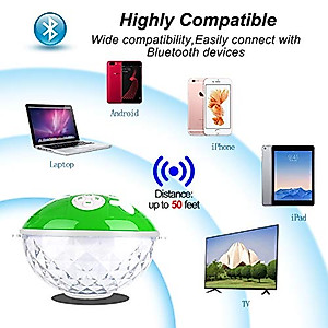 Waterproof Portable Bluetooth Speaker,Blufree Wireless Shower Speaker with Light Show,Built-in Mic,50ft Wireless Range,IPX7,Loud Stereo Sound Outdoor Speakers for Sports Travel Camping Home Party Pool