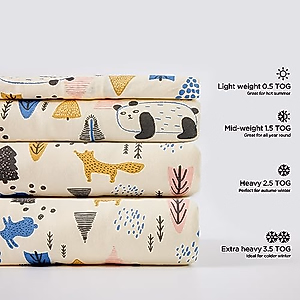 Duomiaomiao 1.5 TOG Toddler Sleep Sack 24-36 Months 100% Cotton Four Season Baby Sleep Sack with Feet, Breathable Comfy Toddler Wearable Blanket