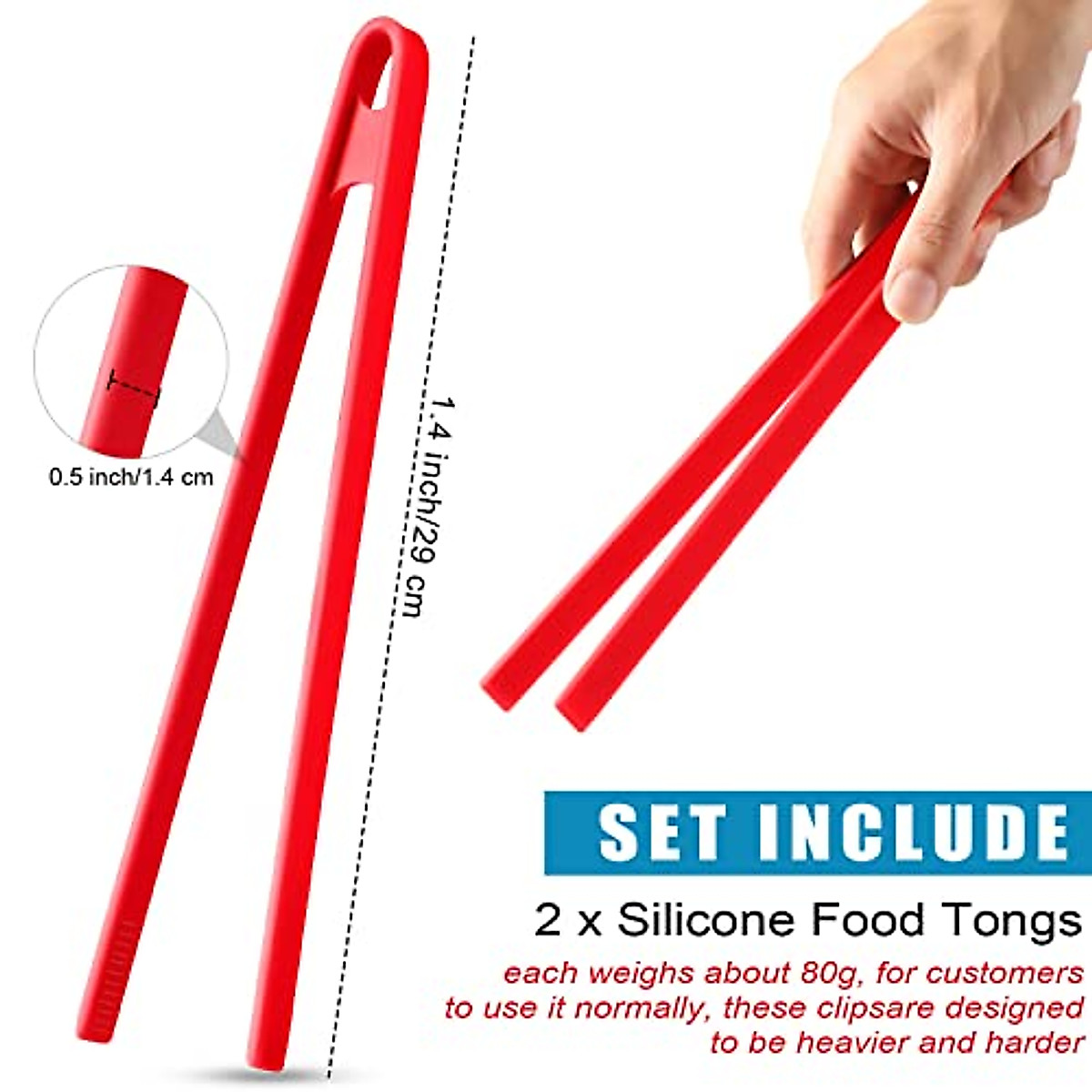 2 Pieces 11.8 Inch Silicone Trivet Tongs for Cooking Silicone Tongs Kitchen Utensils Heat Resistant Non-Stick Silicone Food Tongs Cooking Tongs BBQ Grilling Tongs (Black)