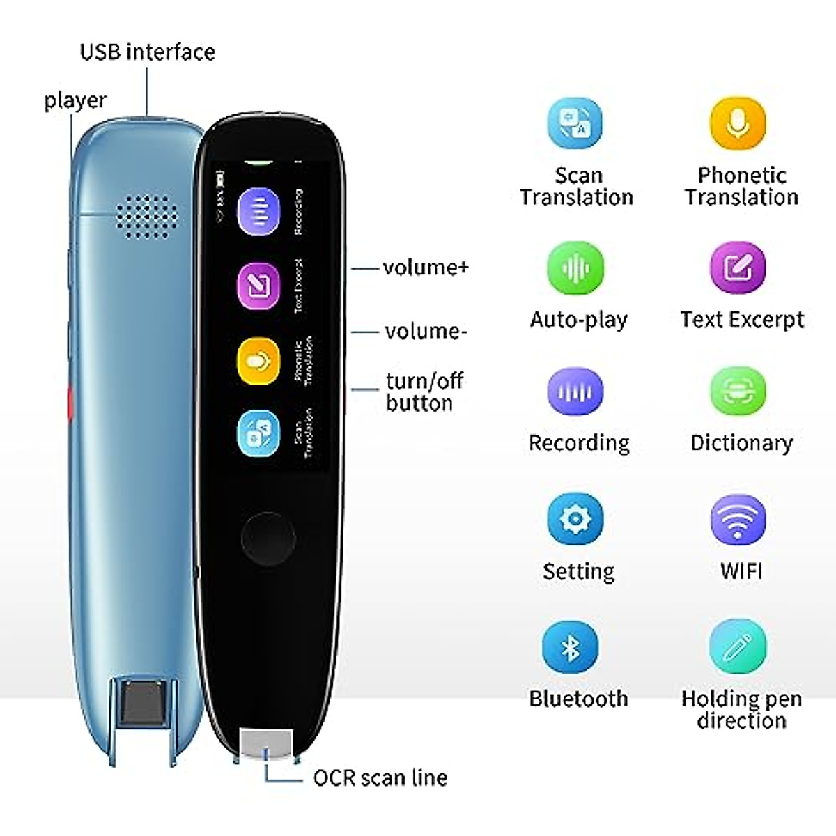 Adelagnes X3 Language Translator Device Real Time Support 112 Languages,Reader Scanner Pen Dictionary Voice Translator Text to Speech OCR/WiFi | Translator Suitable for Meetings Travel Learning