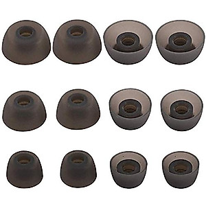 BLLQ 12 PCS Replacement Ear Gels Ear Buds Tips Eargels Eartips for Jabra Elite 75t Earbuds / Jabra Elite Active 65t Earbuds / Jabra Elite 65t Earbuds , S/M/L 3 Size 6 Pairs, Gray 75t Tips