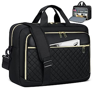 NEWHEY Laptop Bag 17.3 Inch Laptop Briefcase for Women Men Waterproof Shoulder Messenger Bag Large Computer Bag for Business Office Work College, Black