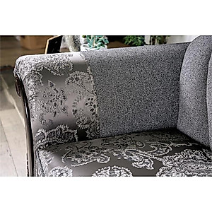 Furniture of America Eston Traditional Chenille Upholstered Sofa in Gray