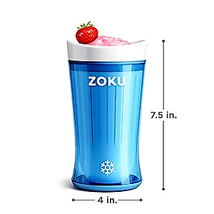 ZOKU Jumbo Slush and Shake Maker, Compact Make and Serve Cup with Freezer Core Creates Single-Serving Smoothies, Slushies and Milkshakes in Minutes, BPA-Free, Bright Blue