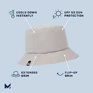 MISSION Cooling Bell Bucket Hat, Khaki - Unisex Hat for Men & Women - Lightweight, Foldable & Durable - Cools Up to 2 Hours - UPF 50 Sun Protection - Machine Washable