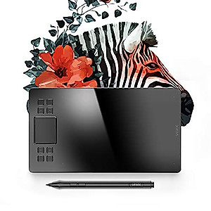 Drawing Tablet VEIKK A50 Graphics Tablet with Battery-Free Passive Pen Support Mac,Window,Linux OS,Tilt Pressure and 8 Shortcut Keys