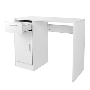 Thaweesuk Shop White Computer Desk PC Laptop Table Study Workstation Home Office w/Drawer Furniture New Particle Board 35.4" L x 15.74" W x 29.5" H
