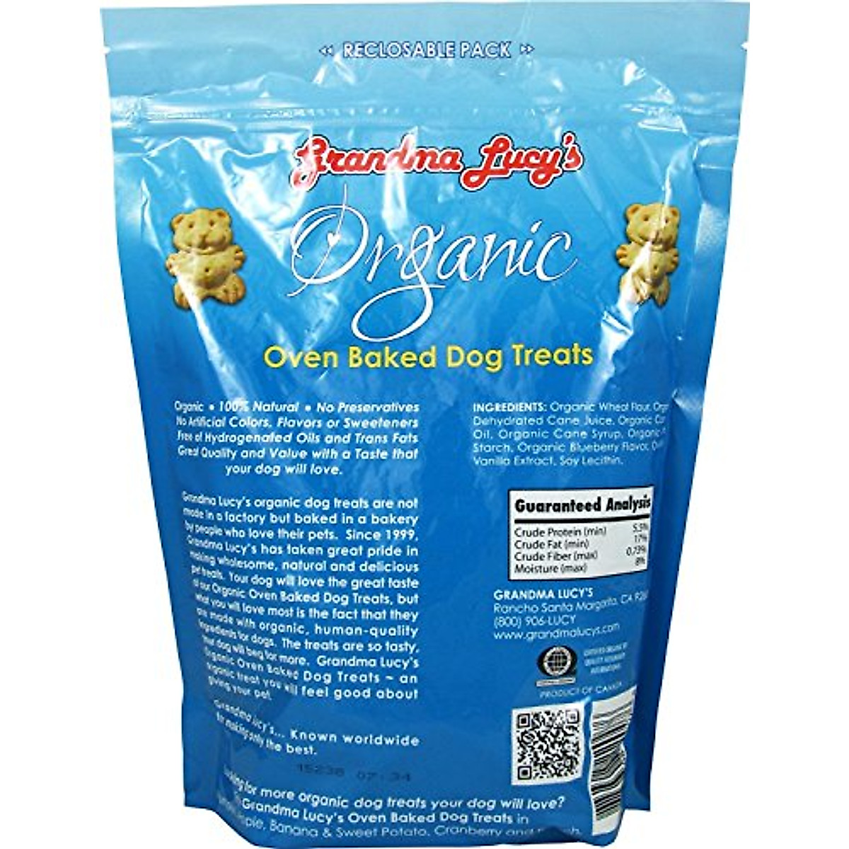 Grandma Lucy's Organic Baked Treat for Dogs, Mixed 3 Packs x 14 Oz - Apple, Pumpkin and Blueberry Flavors