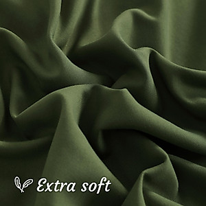 NTBAY King Pillow Cases Set of 2, 2 Pack Brushed Microfiber 20x36 Pillow Cases, Soft, Wrinkle, Fade, Stain Resistant Olive Green Pillow Cases with Envelope Closure, 20x36 Inches, Olive Green