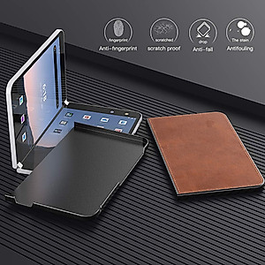 Feitenn Leather Slim Case for Microsoft Surface Duo Case 2020, Lightweight Folio Thin PU Leather Cover Durable Protective Bumper Shockproof Defender Shell for Microsoft Surface Duo 8.1" 2020 - Brown