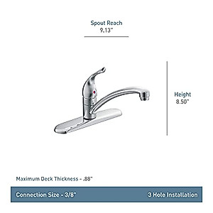 Moen Chateau Chrome One-Handle Low Arc Kitchen Faucet for 3-Hole Sinks, 7425