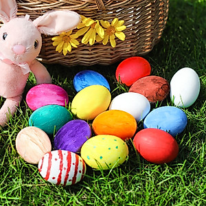 JOYIN 24 Pcs 2.36" White Easter Wood Eggs, Craft Fake Eggs, Decorating Eggs for Kids Easter DIY Paint Your Own Egg Decor, Easter Craft, Easter Basket Stuffers, Easter Eggs Hunt, School Supplies