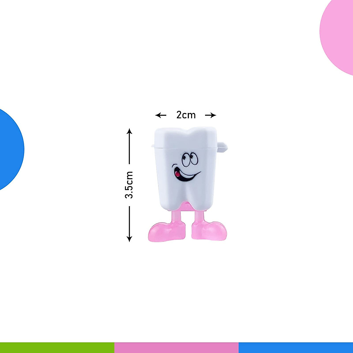 Teeth Storage Box, YOUYA DENTAL Lovely Baby Milk Tooth Fairy Box Tooth Organizer Teeth Saver Box with Expression Case Gift for Kids Keepsake-White(50 Pieces)