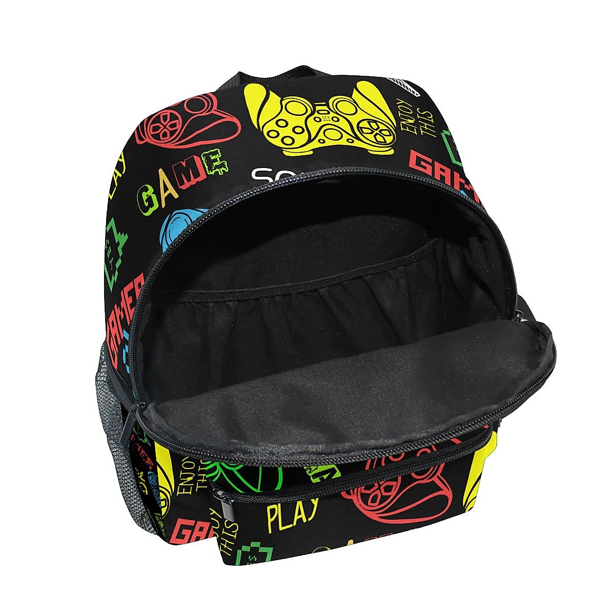 Glaphy Custom Kid's Name Backpack, Colorful Video Game Toddler Backpacks for Daycare Travel, Personalized Name Preschool Bookbags for Boys Girls