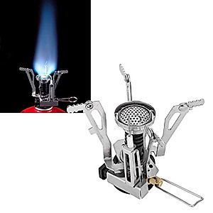 Portable Camping Stove,Foldable Outdoor Survival Integrated Furnace Burners Mini Backpacking Stove for Outdoor Camping Hiking Cooking Traveling BBQ Picnic