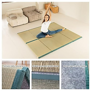MustMat Tatami Futon Mattress Foldable Tatami Mat Twin Japanese Floor Mattress Rush Grass Floor Bed 35.4"x78.7"x1.2"(1 Piece)