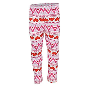 Unique Baby Girls Toddler 3 Piece Valentines Day Matching Heart Print Legging Set (9t, Pink)