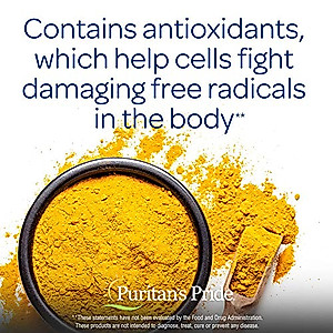 Puritan's Pride Turmeric Curcumin 500 Mg Contains Antioxidants, 180 Count (Pack of 2), Total 360 Count