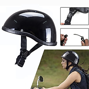 Retro Half Helmet Motorcycle Commute Electric Scooter Helmet ABS Material Baseball Cap Open Face Helmet Classic Chopper Helmet for Men Women,DOT Certified,Cruiser Moped Vespa Helmet-C-Large