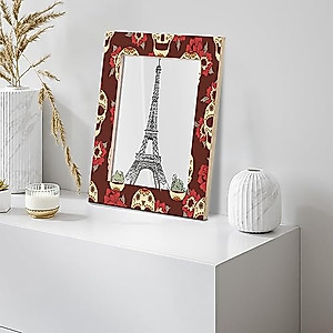 POFATO Skulls Red Rose11x14 Picture Frame Wood Photo Frame for Tabletop Display Wall Mount Picture Frame Display 11 x 14 Inch Photo Wall Decor Home Gift Frames