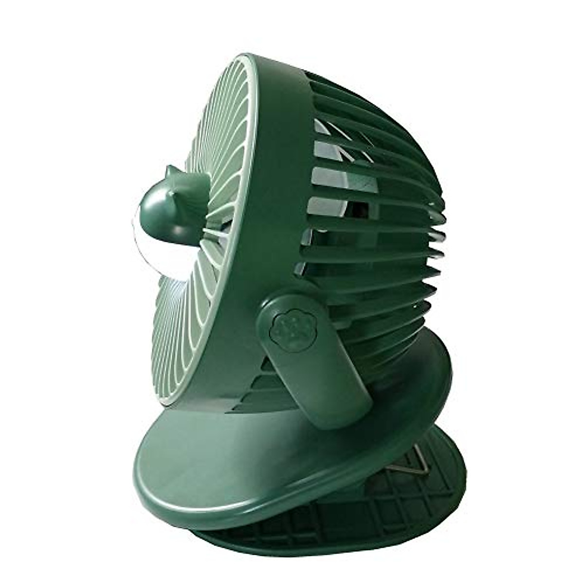 Fjyikj Rechargeable Battery Powered Clip-Fan with Night-light Battery Operated Mini Clip on Fan,Portable Cooling Fan with 3 Speed,USB Desk Fan,Stroller Fan,Fan for Home Office Camping (Green)