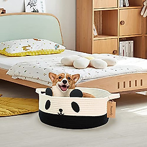 Huaroly Cute Storage Basket with Handle,Baskets for Gifts Empty,Round Storage Bins, Cute Basket for Gifts14.9 x 5.9 inches