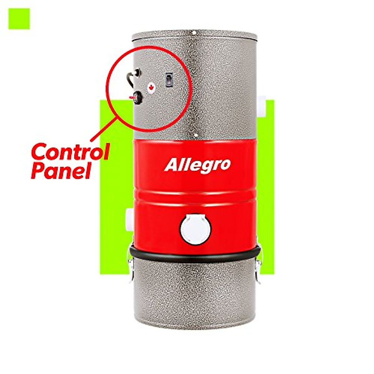 Allegro MU3100 Wall Mounted Garage/Car Vacuum 30 Ft. Hose Cleaning Tools