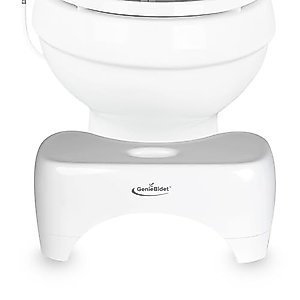 GenieBidet 7" Toilet Stool, Portable Poop Stool-350 lbs Weight, Anti-Slip Bathroom Stool for Kids & Adults, Plastic Toilet Assistance Step Stool