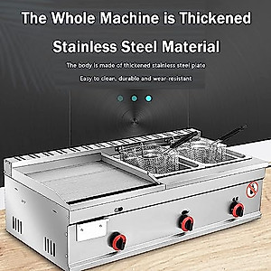 Commercial Gas Fryer Stainless Steel Deep Fat Fryer, Stainless Steel Gas Deep Fryer, Commercial LPG Gas Fryer Deep Fryer With Basket For Commercial Restaurant Home Kitchen Equipment (Color : Style5)