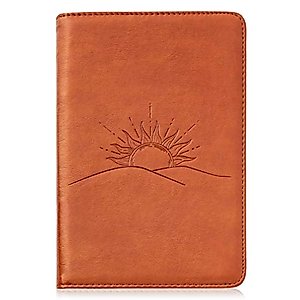 SOHOSPARK Sunrise Refillable Faux Leather Journal, 6x8 Vegan Lined Writing Journal for Women or Men