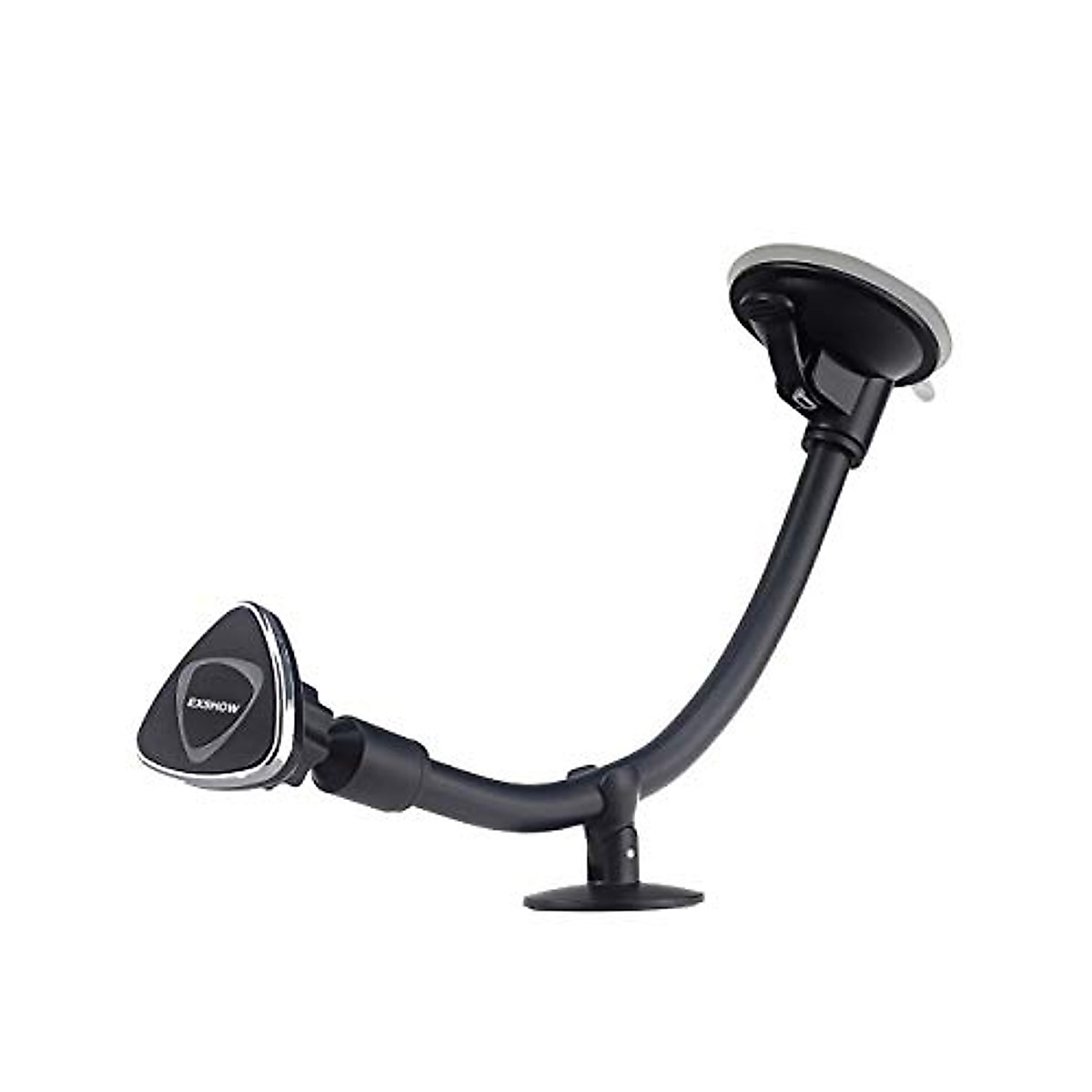 EXSHOW Car Phone Holder, Magnetic Windscreen Car Mount, Flexible Long Arm Windshield Suction Phone Cradle with Dashboard Base for iPhone xr xs x 8 Plus Huawei Mate 10 9 Honor Samsung S10 S9+ Note etc