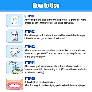 Tooth Repair Kit, Temporary Fake Teeth, Fixing The Missing and Broken Tooth Replacements, with 4 Dental Tools