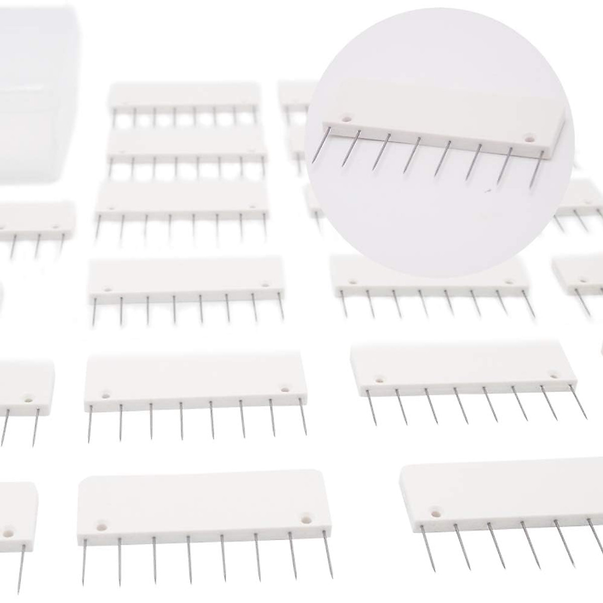 LAMXD Knit Blockers & Pin Kit,Knit Blocking Combs – Set of 25 Combs for Blocking Knitting, Crochet, Lace or Needlework Projects – Extra 100 T-pins – for use with Blocking Mats for Knitting Mat…