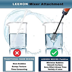Resin Mixer Paddles, LEEHON Epoxy Mixer Attachment, Reusable Paint, Resin Mixer Paddle to Mix Epoxy Resin, Paint, Ceramic Glaze - Paint Mixer for Drill (4 Pcs)
