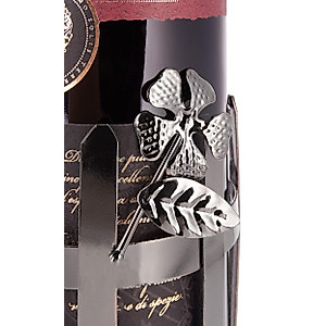 BRUBAKER Bottle Holder Wine - Couple with Dog - Decoration Object Metal - Bottle Stand with Greeting Card