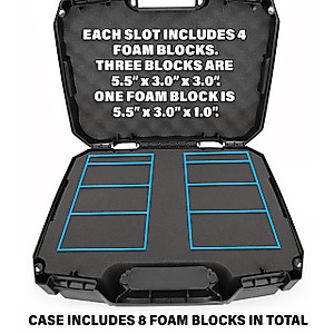 CASEMATIX Graded Card Case Compatible with 60+ BGS PSA FGS SGC Graded Sports Trading Cards, Rugged Graded Slab Card Storage Box with Custom Card Carrying Case Impact Absorbing Dual Foam Slots