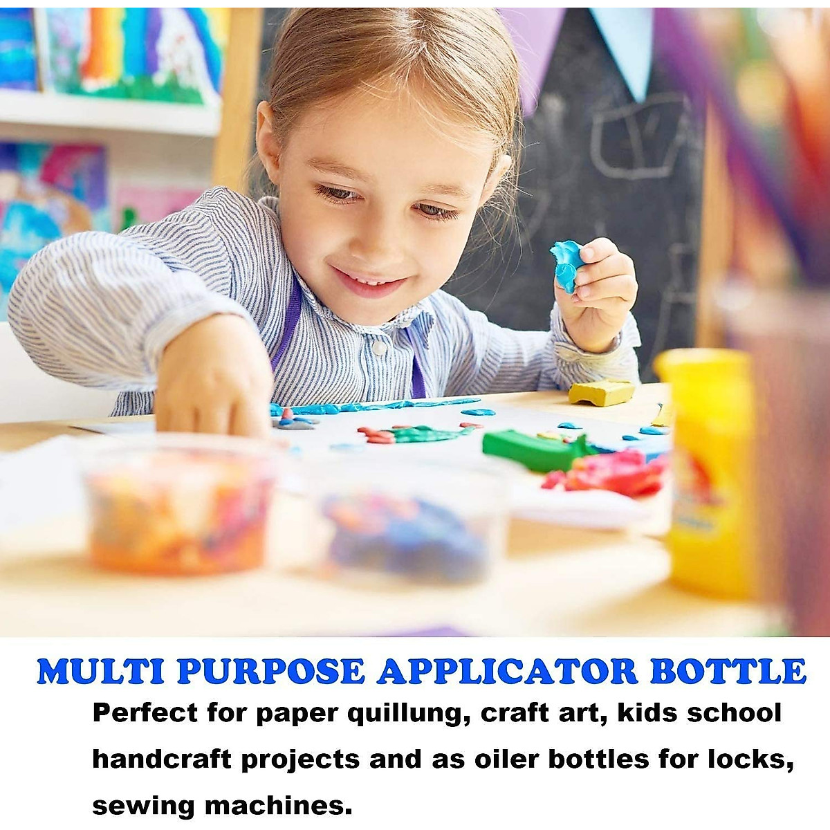 12 Pcs 1 Ounce Needle Tip Glue Bottle 30ml Plastic Dropper Bottles for Small Gluing Projects, Paper Quilling DIY Craft, Acrylic Painting, White Lid